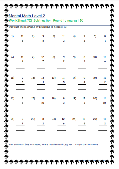 Rounding To Nearest Tens Subtraction Strategy - Education Worksheet