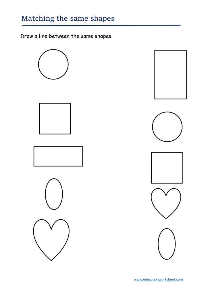 Match The Shapes Worksheets - Education Worksheet