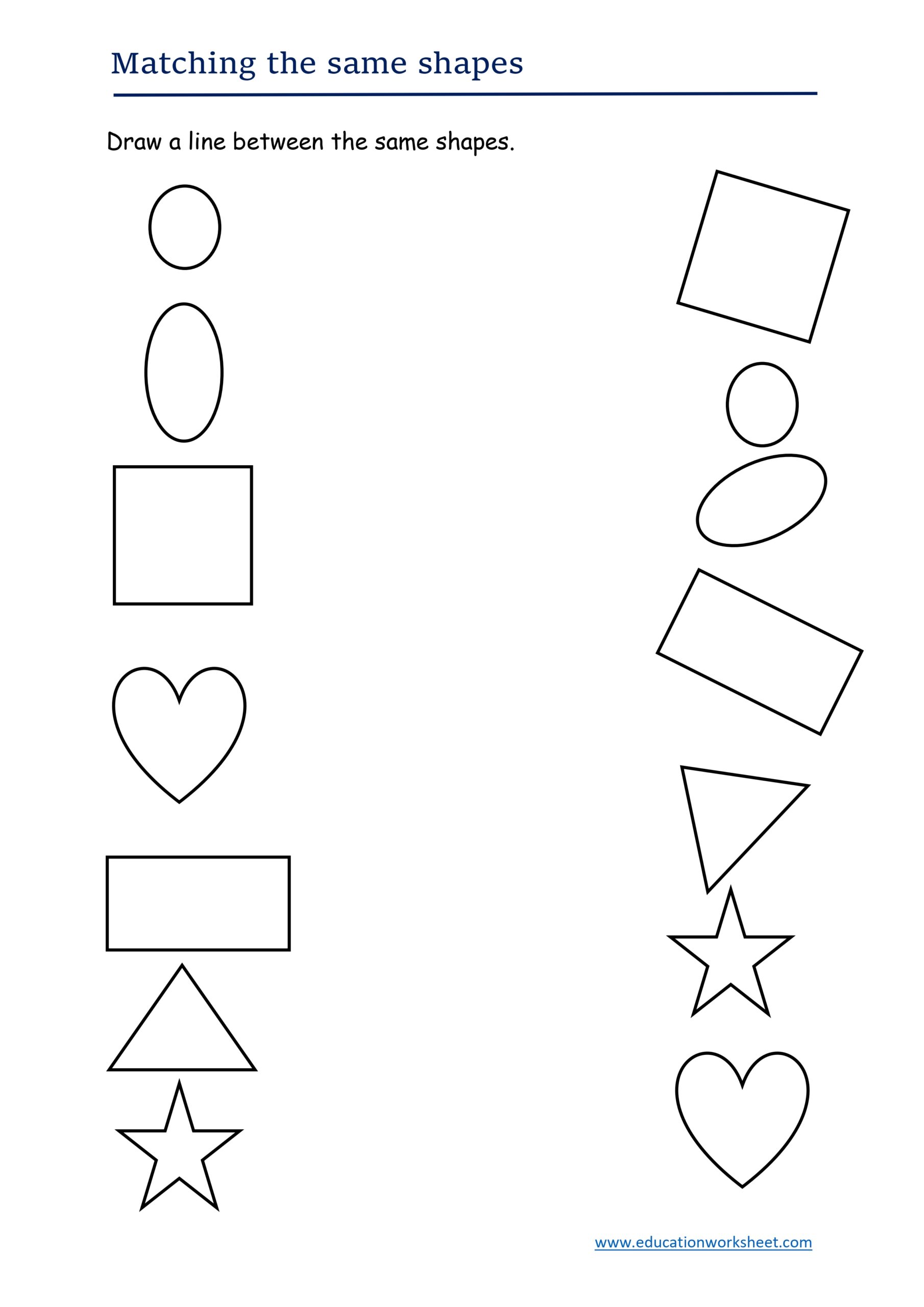 Match The Shapes Worksheets - Education Worksheet