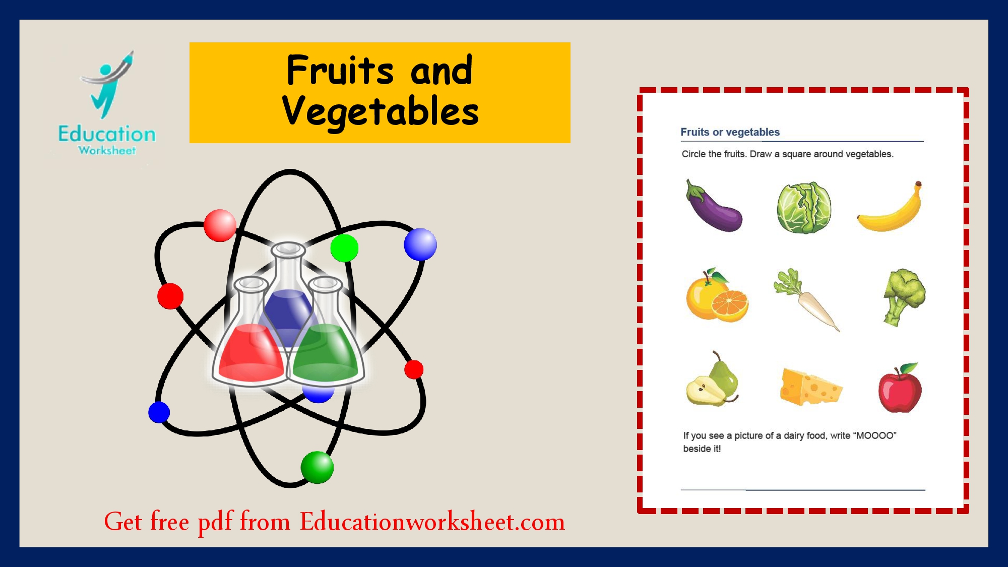 Fruit And Vegetables Worksheets For Kids. - Education Worksheet